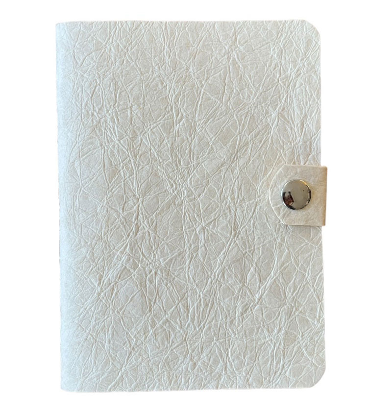 Notebook with leather-paper cover, press stud closure - Olino ...