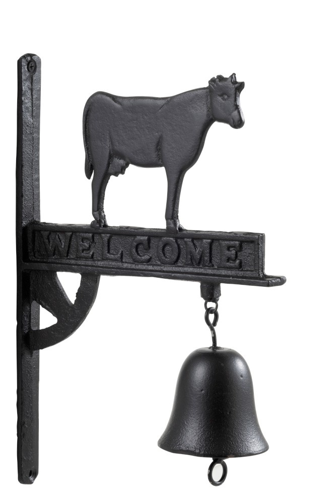 Decorative Doorbell Welcome Cow Metal - Black - Sl-Homedecoration.com