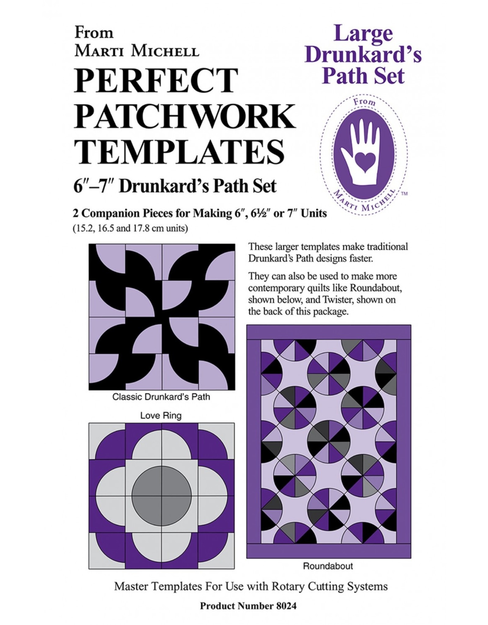 Drunkard's Path Large - 6 tot 7 inch - Perfect Patchwork Templates ...
