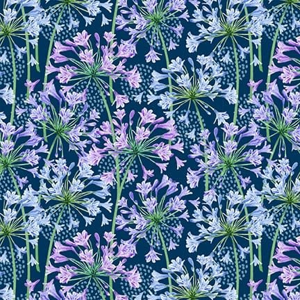Elsie Ess - Gypsy Flutter - Flowers Dark Blue - 3050-77 - Nanno Creative