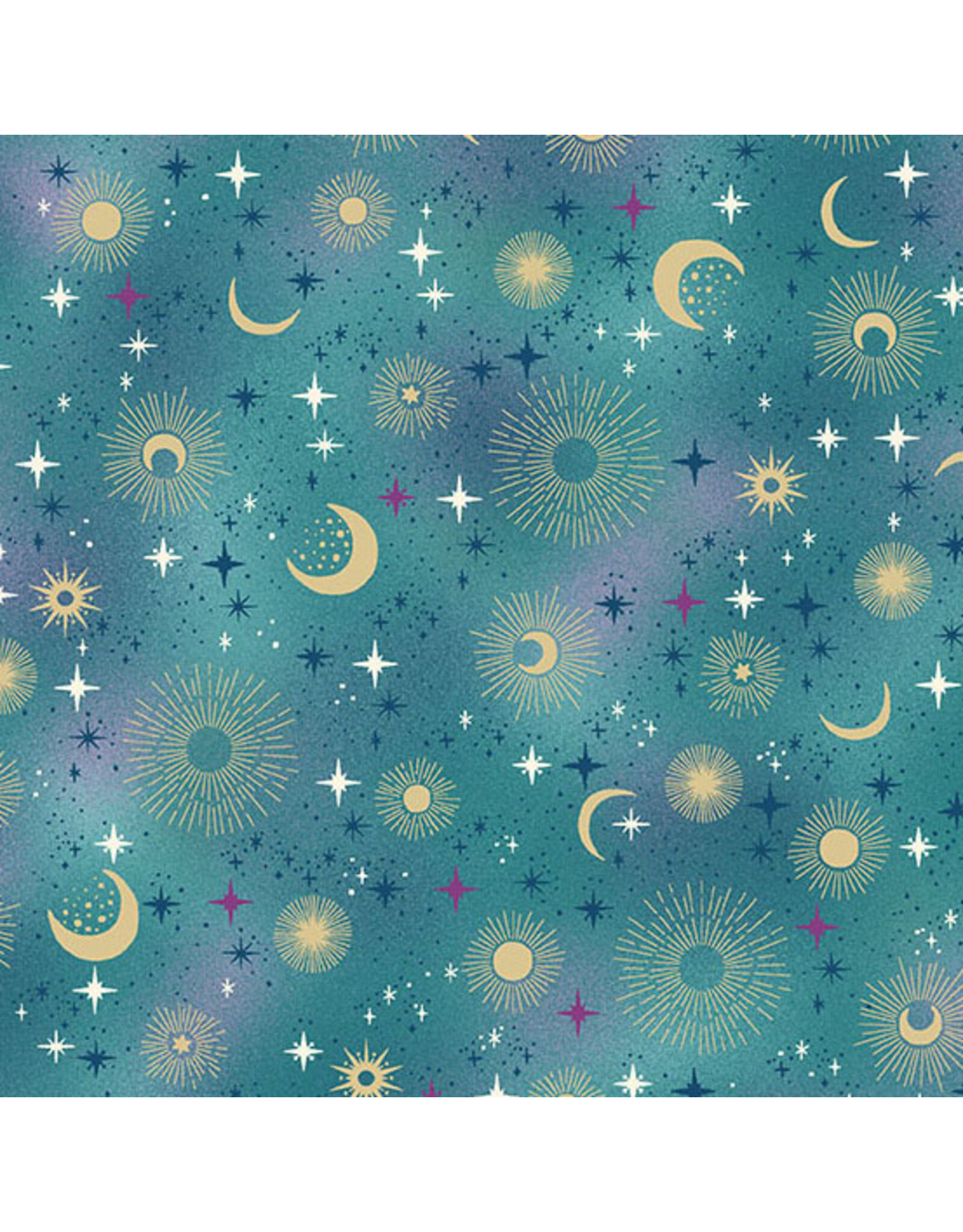 Makower UK Luna - Constellation Teal - Nanno Creative