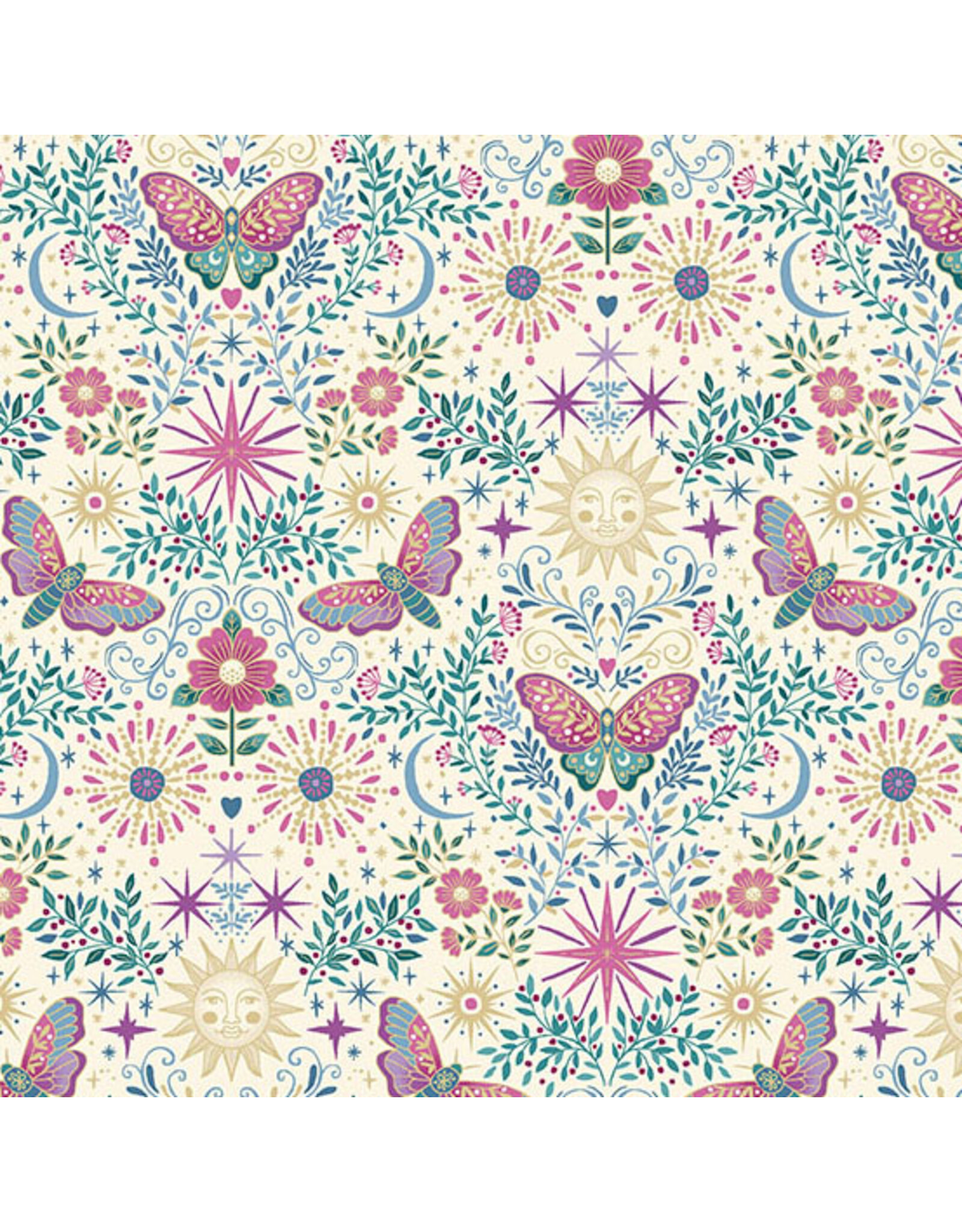 Makower UK Luna - Night Garden Cream - Nanno Creative