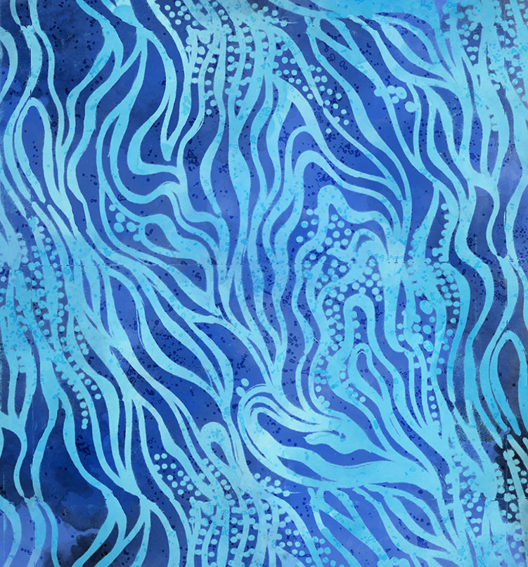 Eyelike Fabrics - Batik Prints - Waves Blue - 0.204 - Nanno Creative