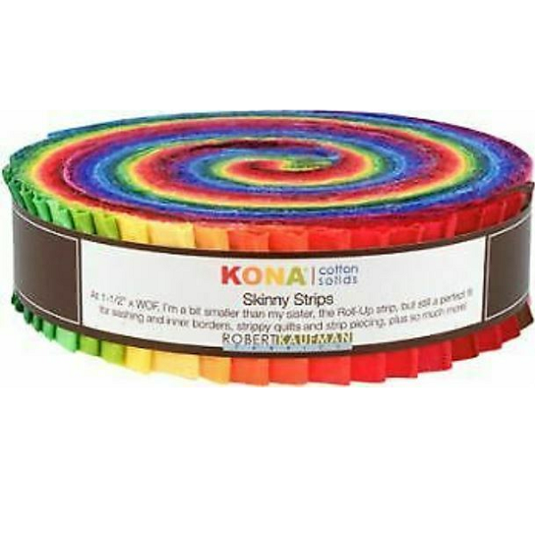 1-1/2in Skinny Strips - Kona Solids - Classic Palette - Nanno Creative