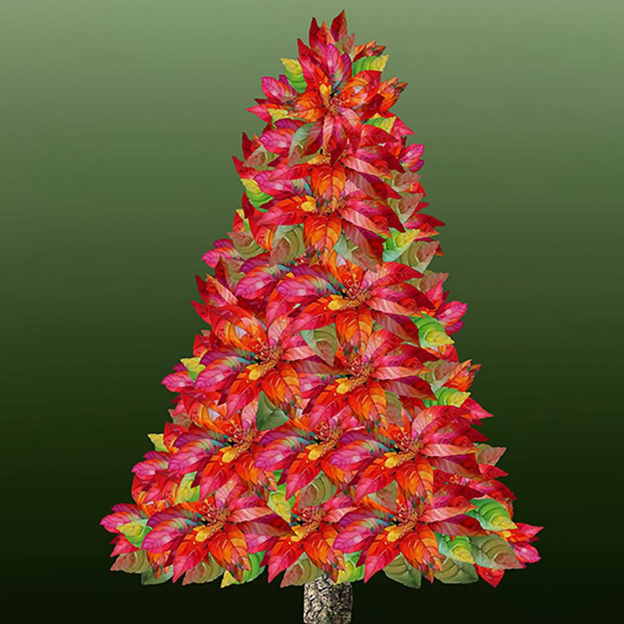 Yuletide Blooms - Christmas Tree - Panel - Nanno Creative