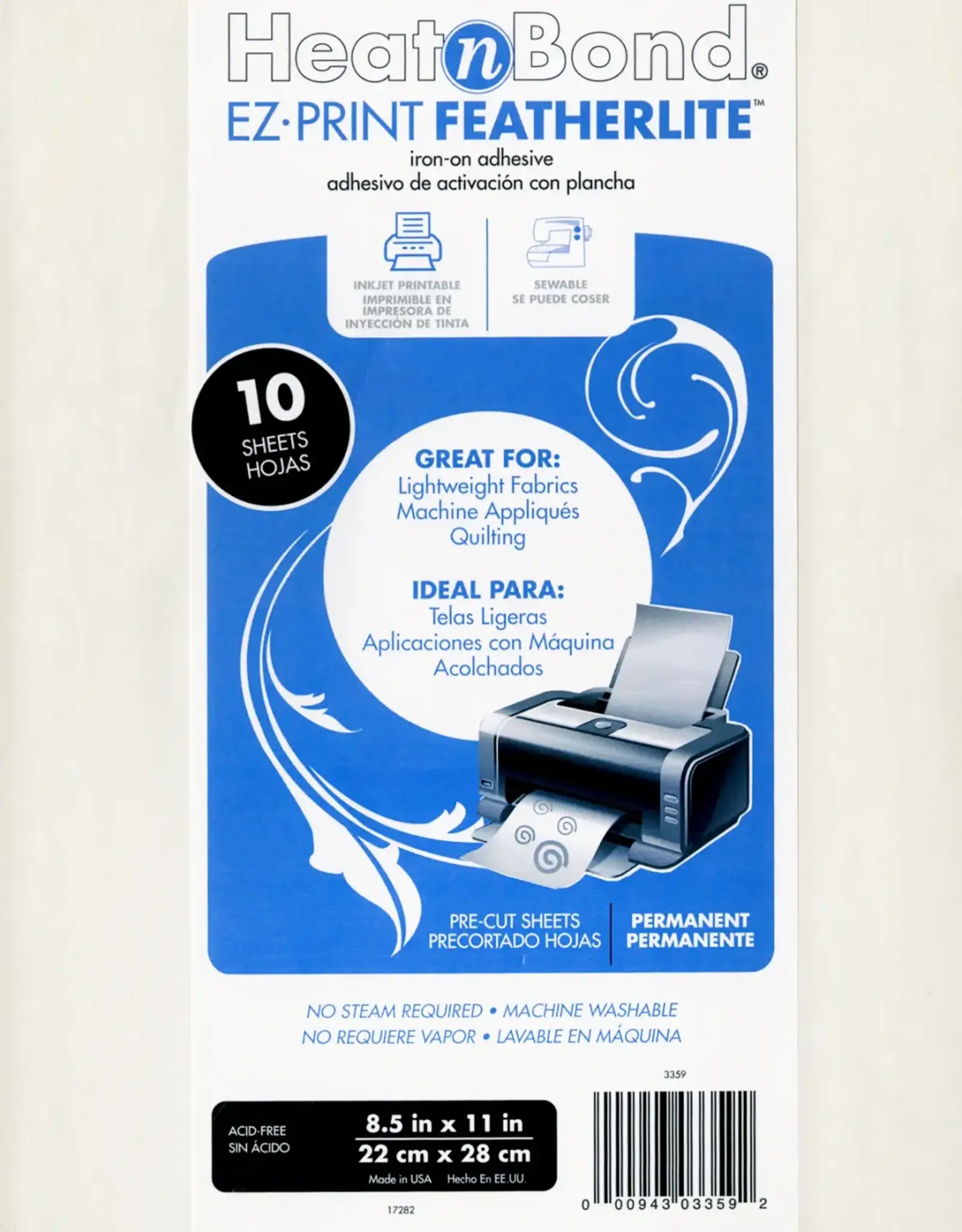 Therm O Web - Heat N Bond - FEATHERLITE - EZ Print - 10 sheets - Nanno ...