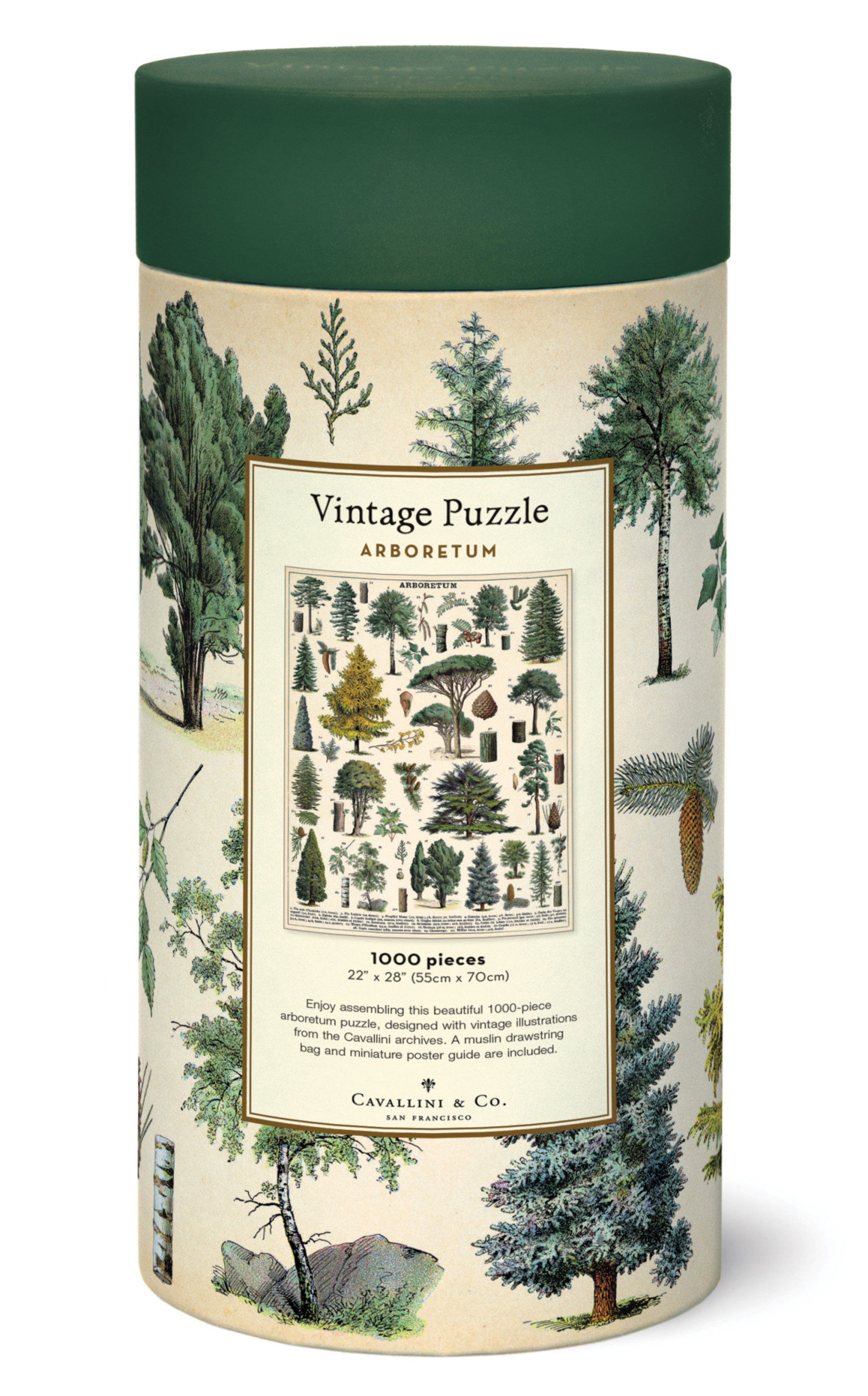 Cavallini Puzzle 1000 pièces 55x70cm Arbres - Papeterie Michel