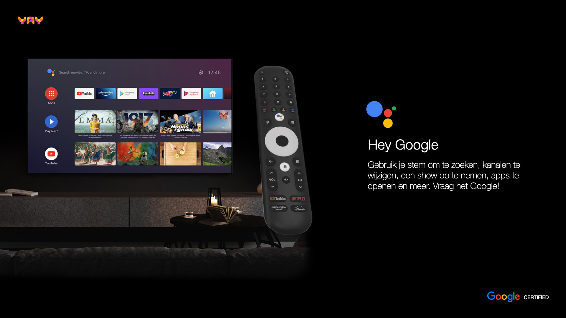 VU+ YAY GO PRO 4K UHD OTT IPTV Media Player with Chromecast - Android - ASATGROOTHANDEL.NL