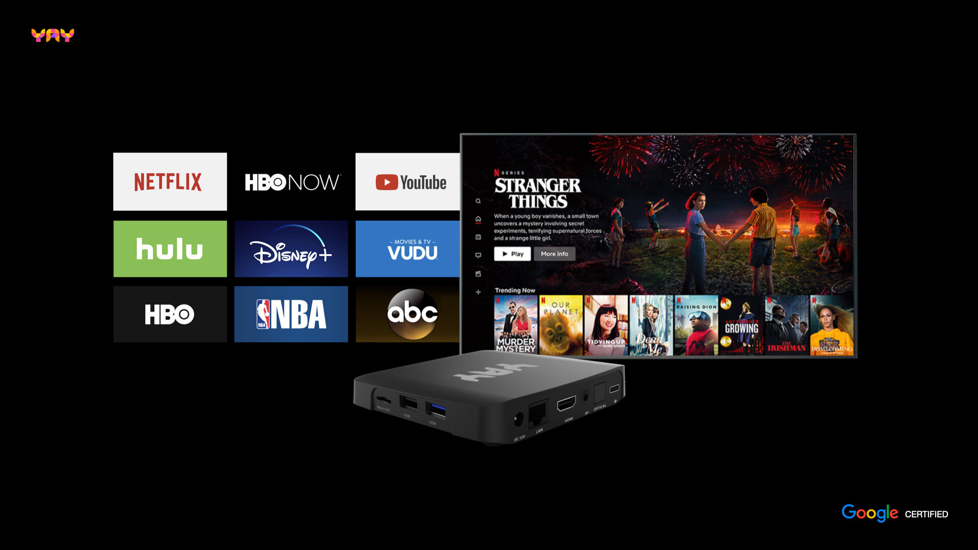 VU+ YAY GO PRO 4K UHD OTT IPTV Media Player with Chromecast - Android - ASATGROOTHANDEL.NL