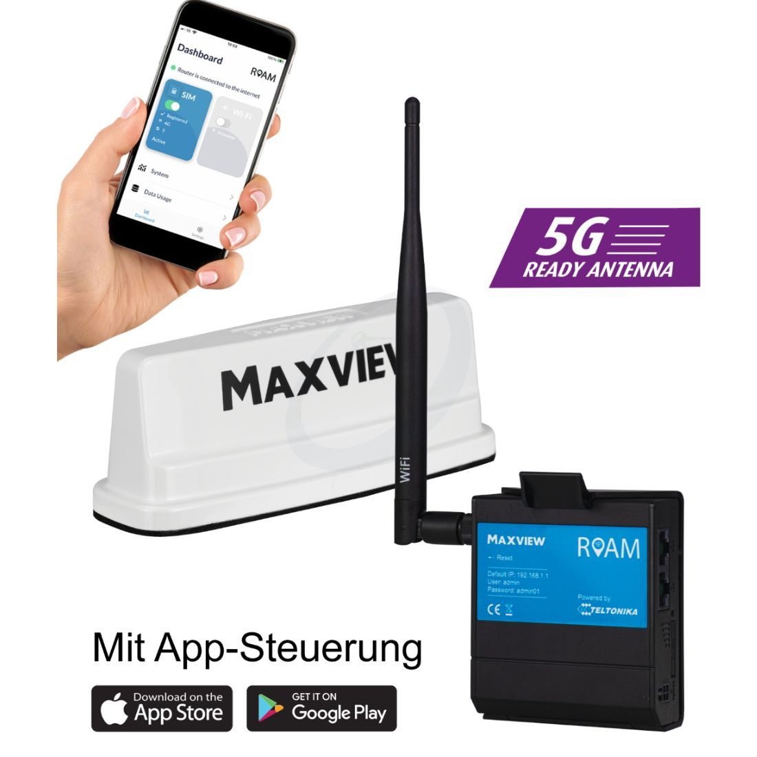 Maxview Roam Campervan WiFi System (Wit) 5G Ready Antenne ...