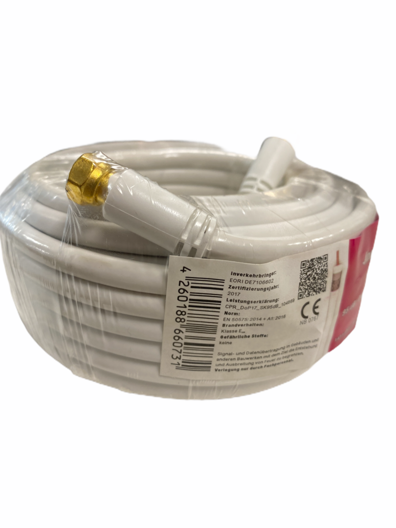 10 meter coax kabel met 2 f-connector stekkers - ASATGROOTHANDEL.NL