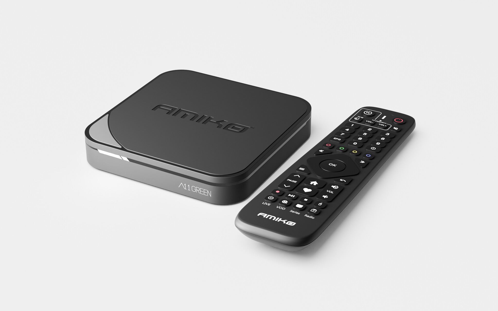 Amiko A11 Green 4K UHD Streaming Box - ASATGROOTHANDEL.NL