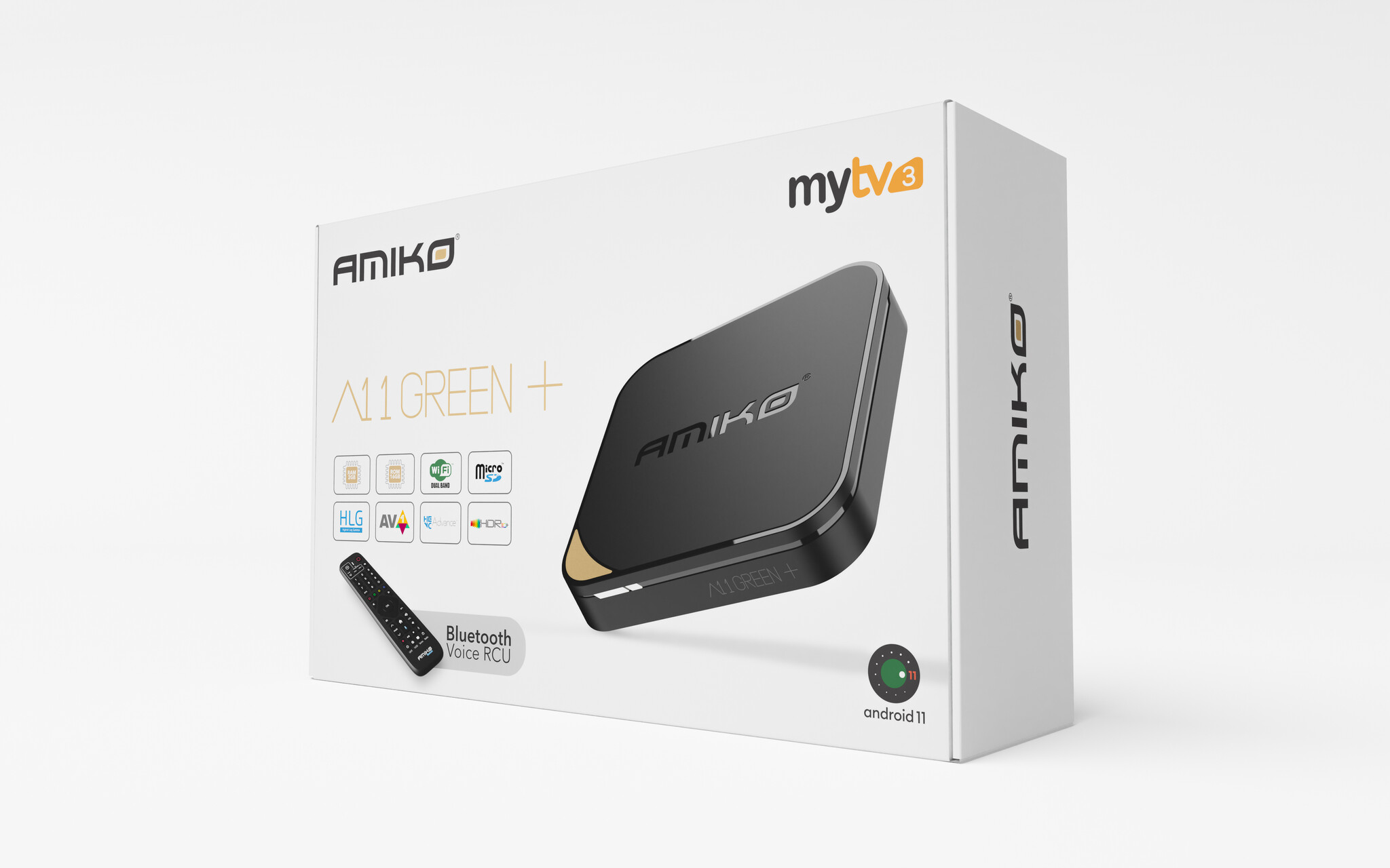Amiko A11 Green+ 4K UHD Media Streaming Box - ASATGROOTHANDEL.NL
