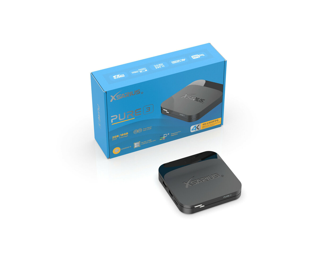 Xsarius Pure 3 Streaming Box 4K UHD - ASATGROOTHANDEL.NL
