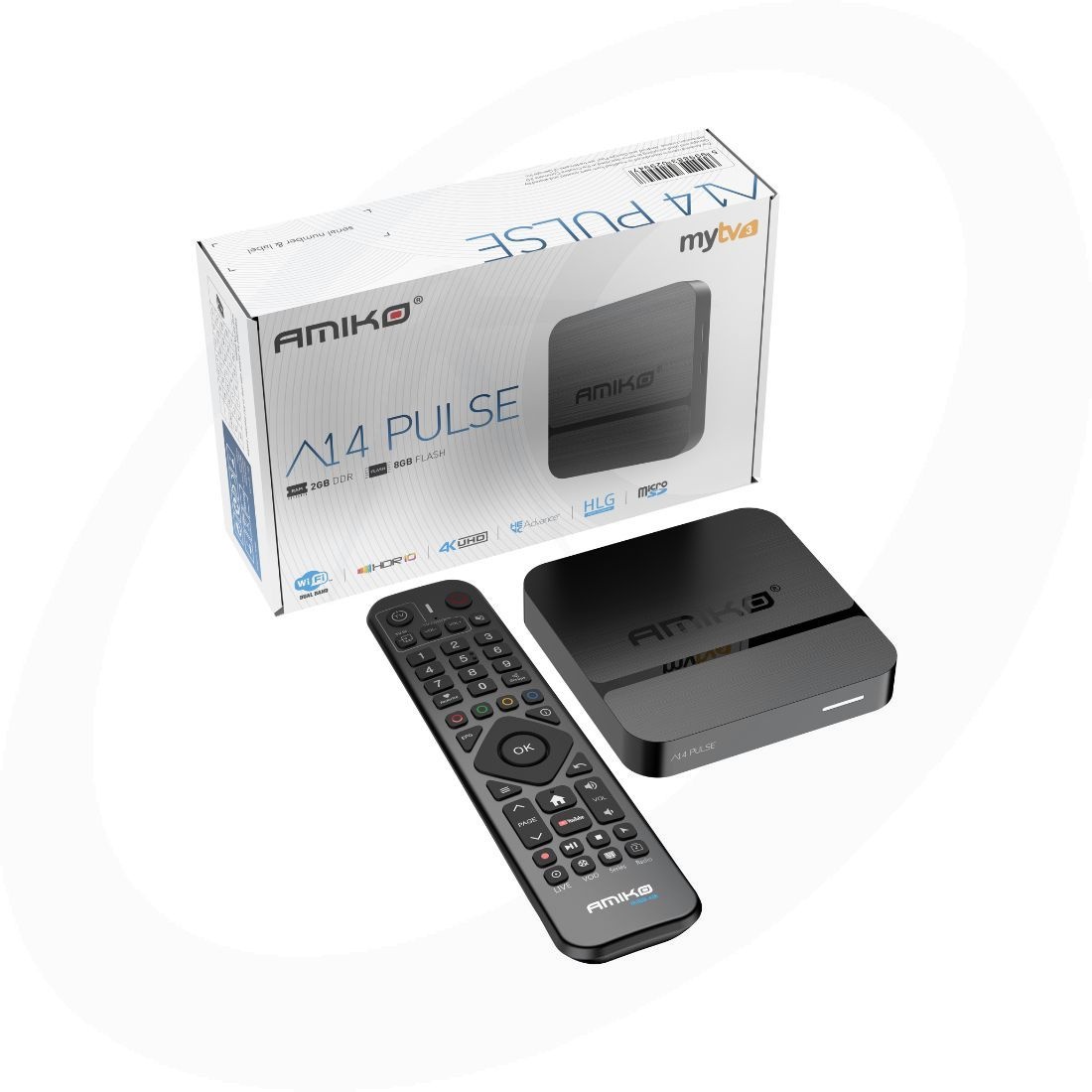 Amiko A14 PULSE 4K UHD Streaming Box - ASATGROOTHANDEL.NL