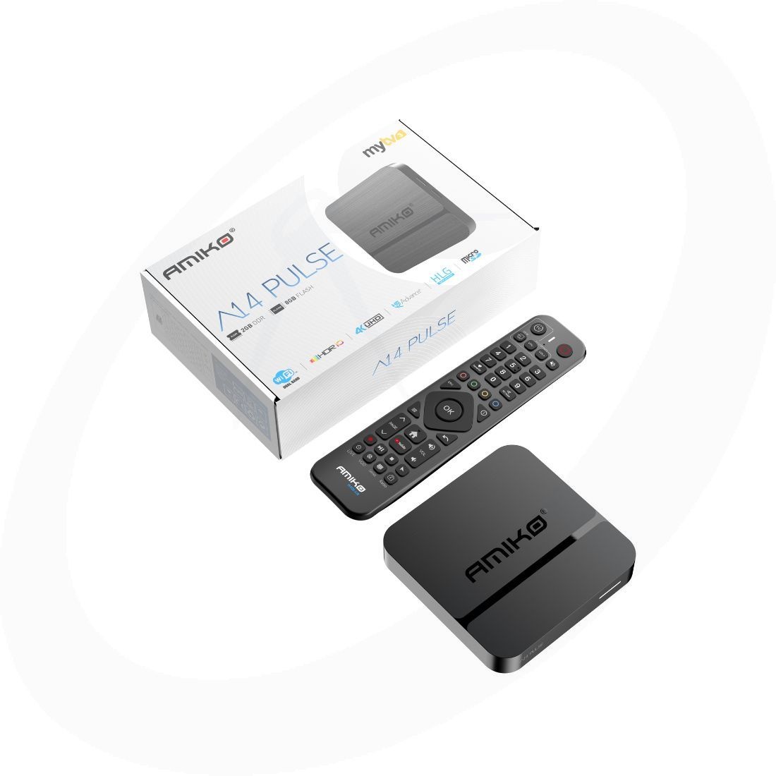 Amiko A14 PULSE 4K UHD Streaming Box - ASATGROOTHANDEL.NL