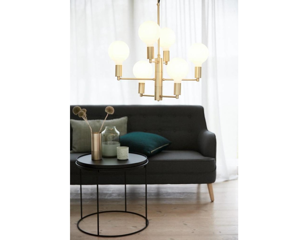 Hübsch Hanging lamp brass 57xh59cm - LIVING AND CO.