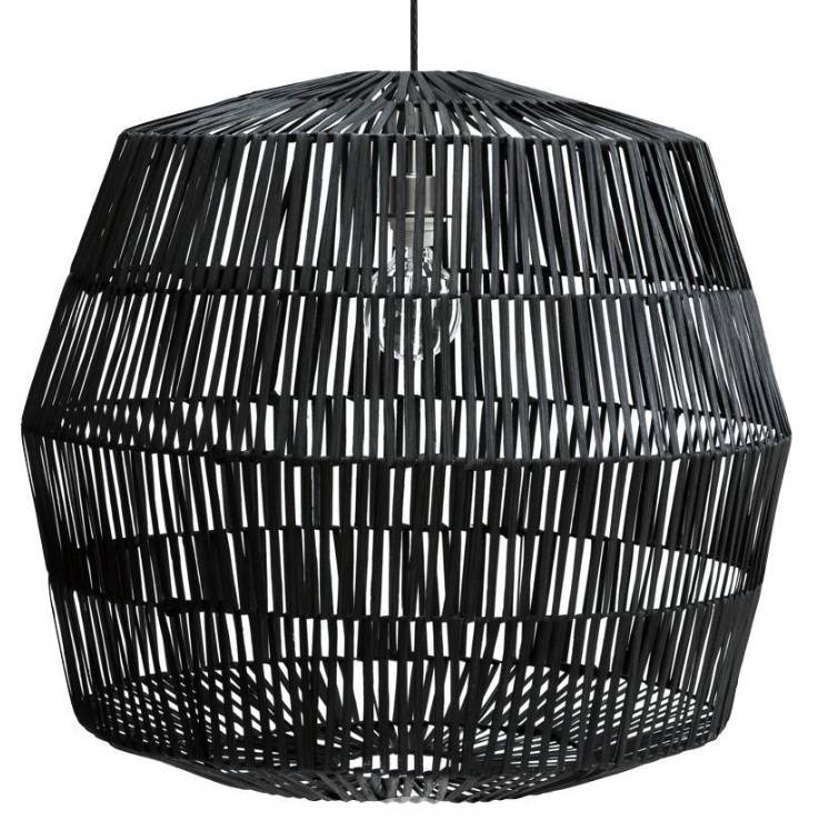 Ay Illuminate Nama 4 hanging lamp black rattan - LIVING AND CO.