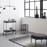 Hübsch round pouf black metal - LIVING AND CO.