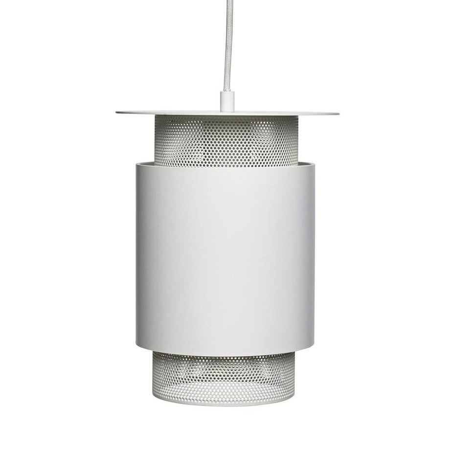 Hübsch hanging lamp white metal mesh - LIVING AND CO.