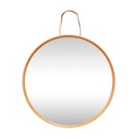 Hübsch wall mirror with leather strap - LIVING AND CO.