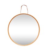 Hübsch wall mirror with leather strap - LIVING AND CO.