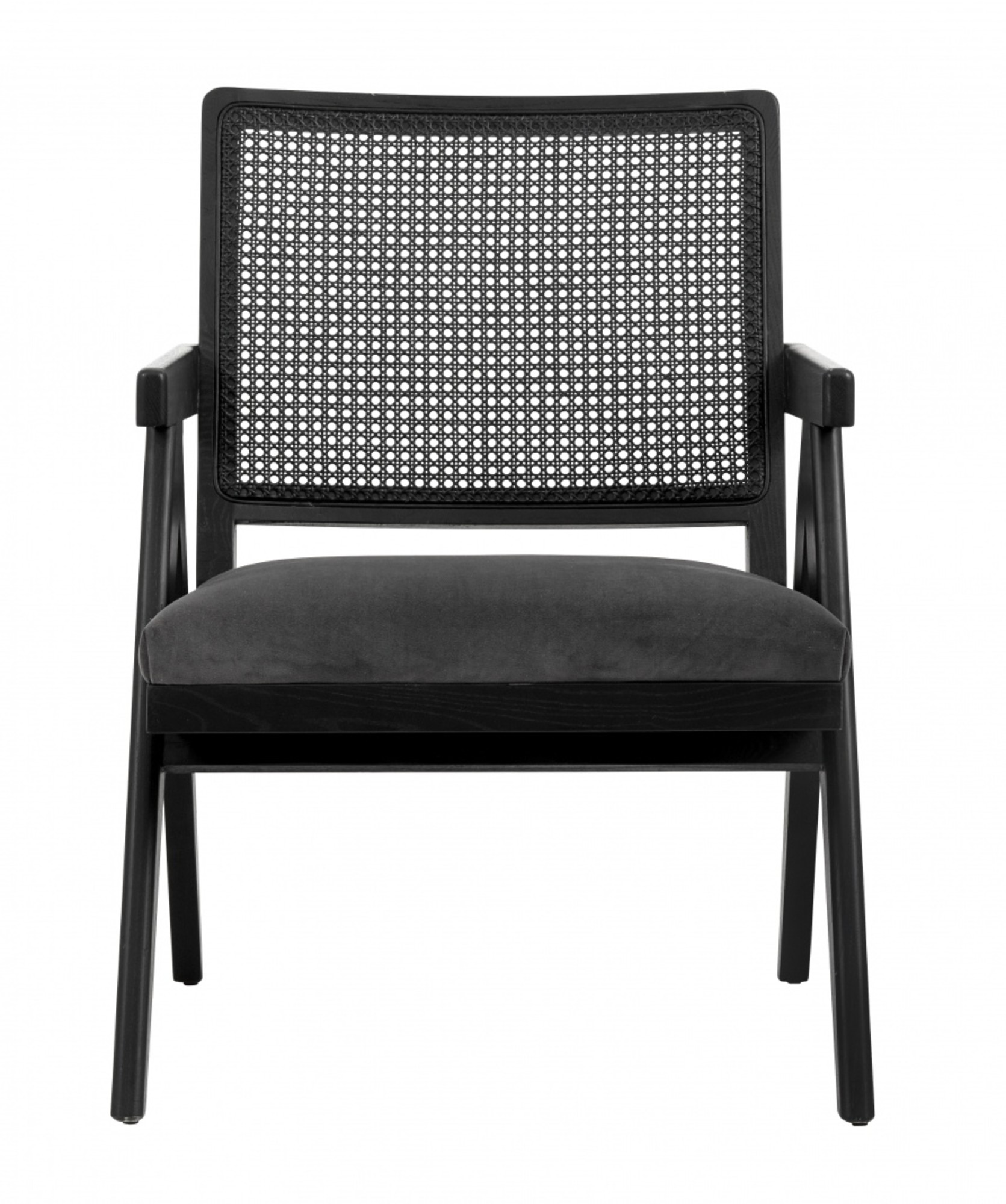 Sedia Nordal in vimini - nera / grigia - LIVING AND CO.
