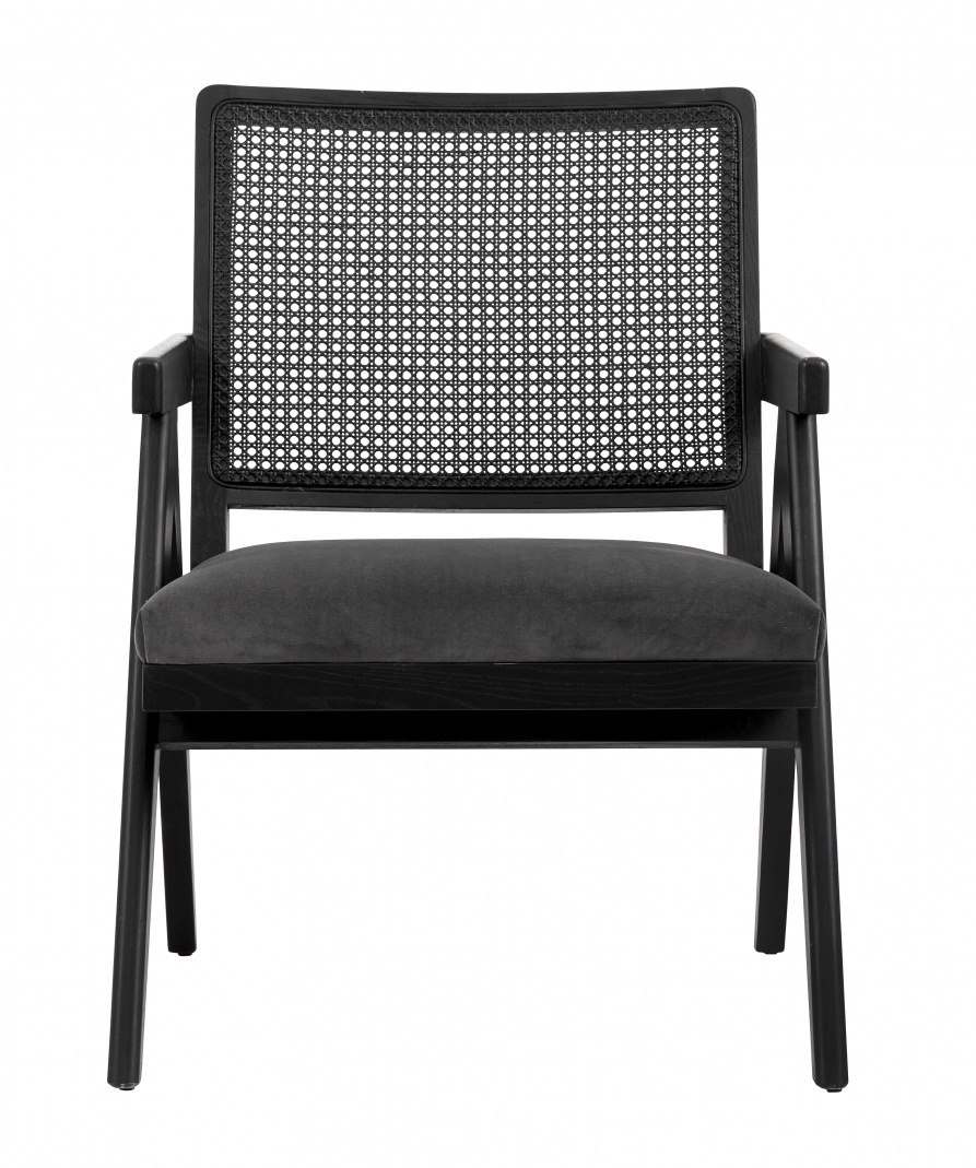 Nordal Wickerwork chair - black / gray - LIVING AND CO.