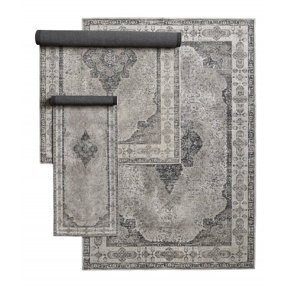 Nordal Venus woven floor rug - gray 200x290 - LIVING AND CO.