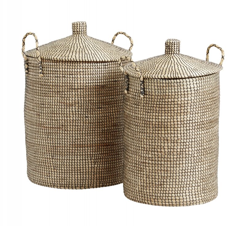 Nordal Laudy wasmanden set van 2 stuks - naturel/zwart - Living and Company