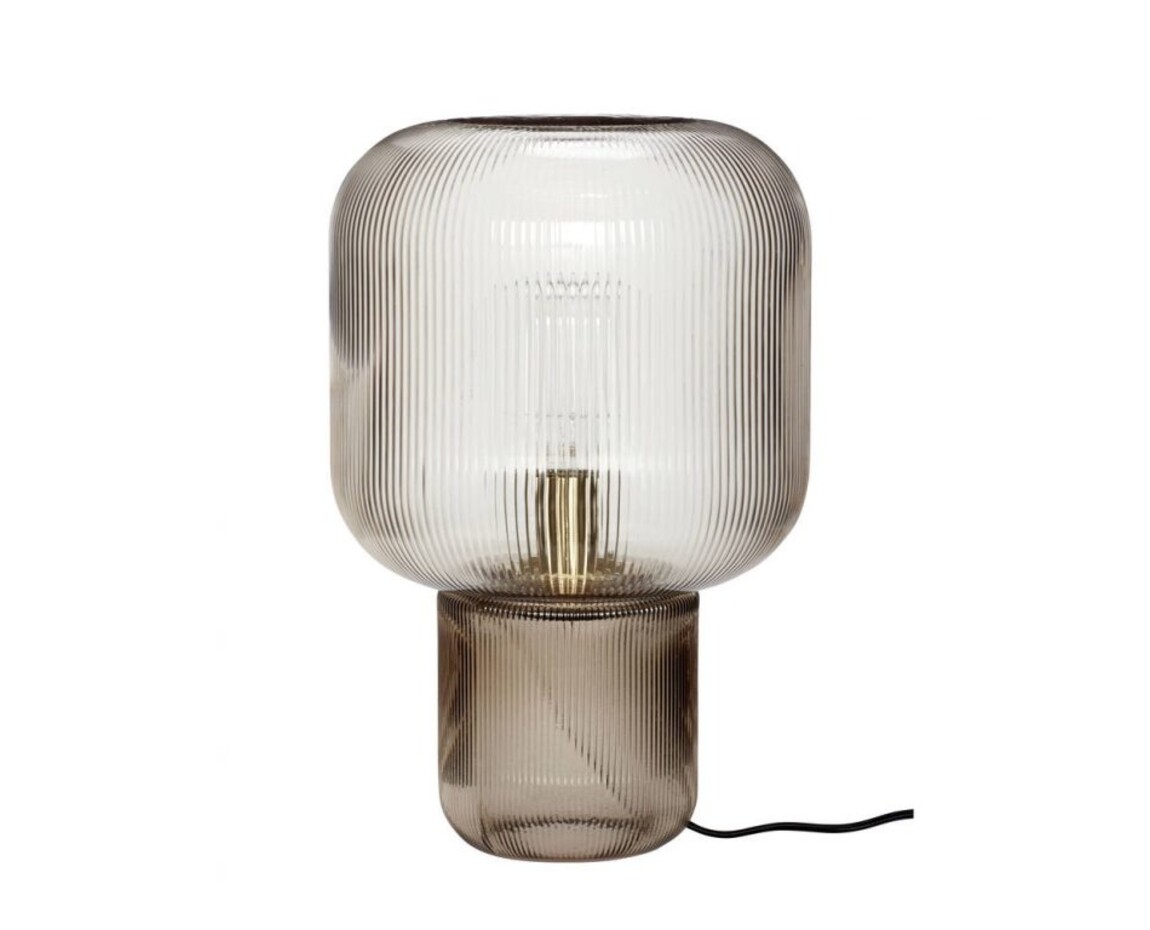 Hübsch Table lamp glass - smoked - LIVING AND CO.
