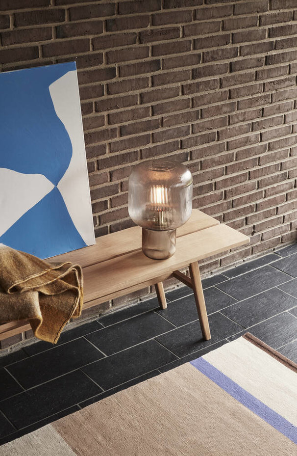 Hübsch Table lamp glass - smoked - LIVING AND CO.