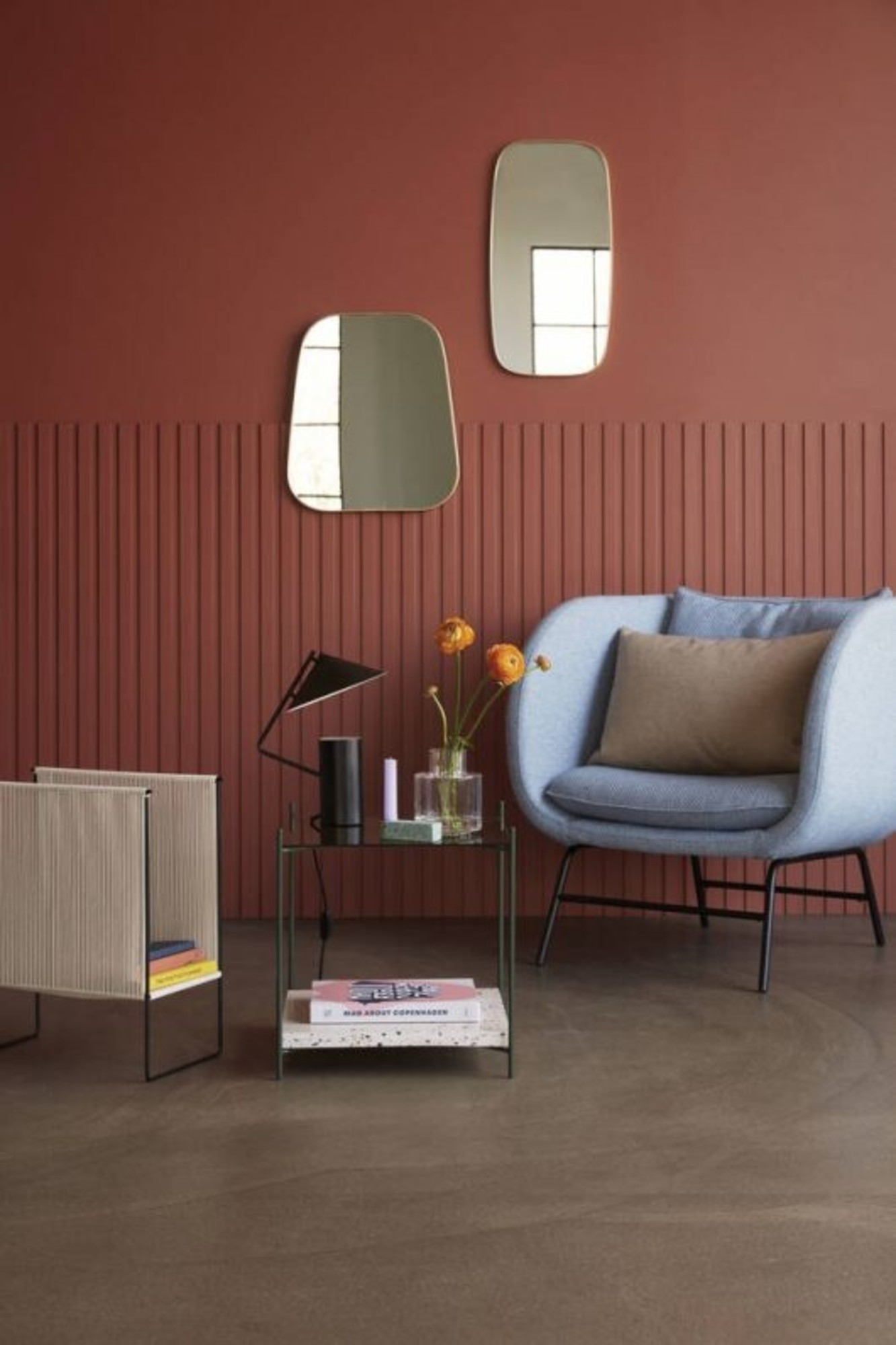 Hübsch Table d'appoint terrazzo / verre - naturel / vert - LIVING AND CO.