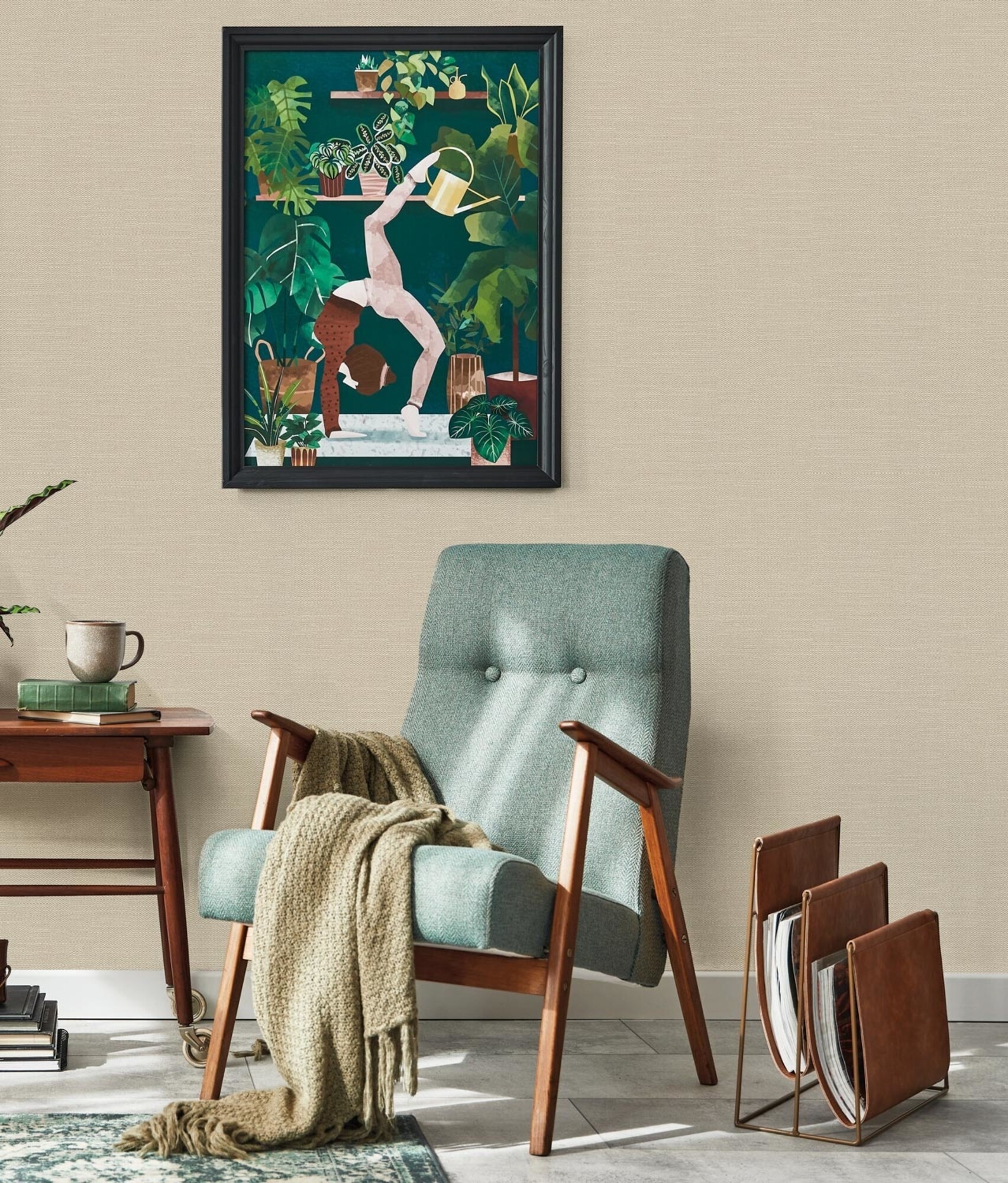 KEK Amsterdam Natural chic wallpaper linen look Venice - LIVING AND CO.
