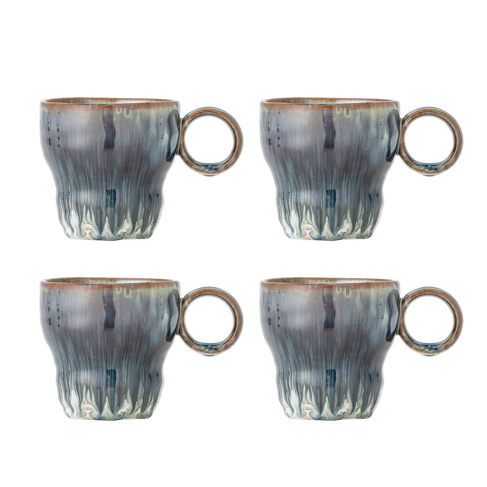Juego de 4 tazas azules Nigel de Bloomingville - LIVING AND CO.