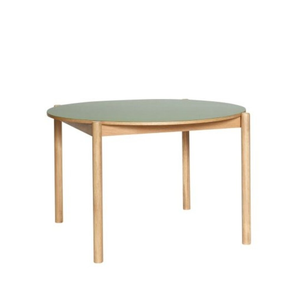 Hübsch Table oblique ronde olive - LIVING AND CO.