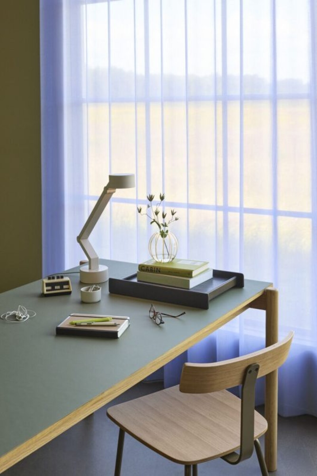 Hübsch Oblique desk olive - LIVING AND CO.