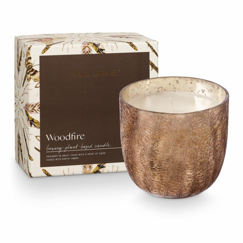 Illume Woodfire crackle candle brown - LIVING AND CO.