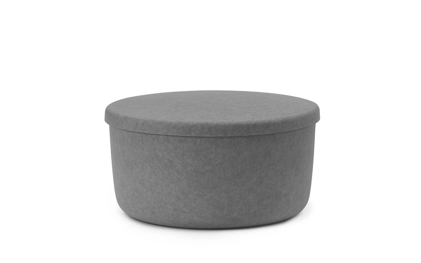 Pouf de rangement Normann Copenhagen Hide gris grand modèle - LIVING ...