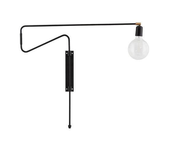 House Doctor Swing wall lamp black metal brass adjustable - LIVING AND CO.