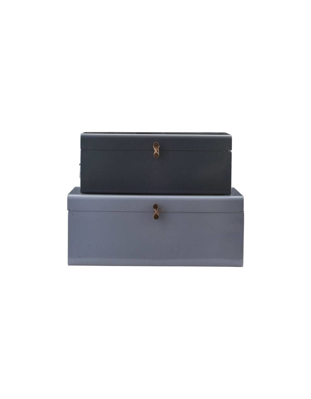House Doctor Storage box set of 2 blue green metal - LIVING AND CO.
