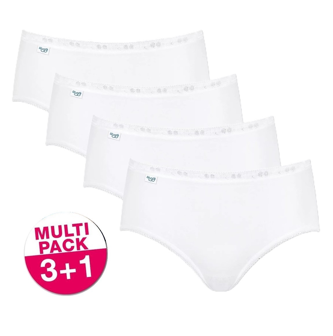 Sloggi Basic+ Midi slips wit - 4 stuks voordeelpack - Kosmeyer.nl
