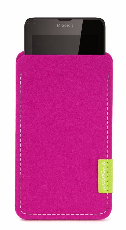 Microsoft Lumia Sleeve / Case / Cover of merino wool felt - Pink - WildTech