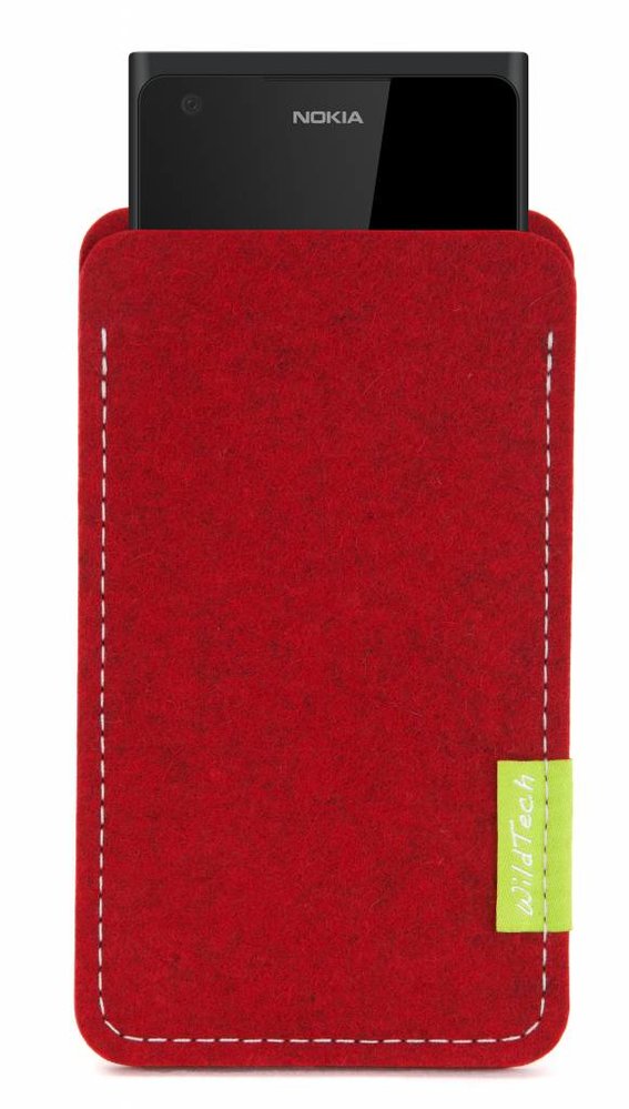 Nokia smartphone sleeve / case / cover of Merino wool felt - Cherry ...
