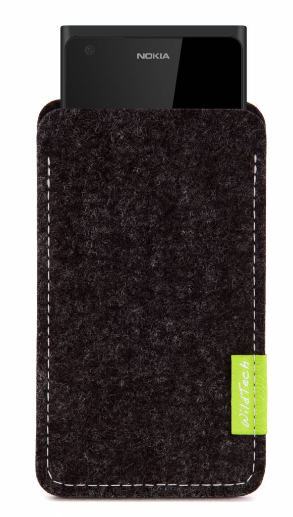 Nokia smartphone sleeve / case / cover of Merino wool felt - Anthracite ...