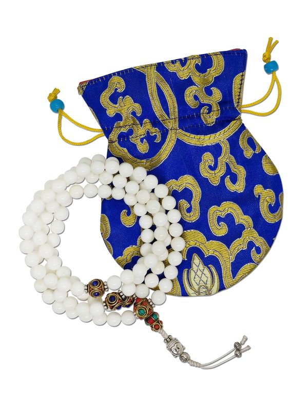 Tibetan Mala Pyrite 108 Beads | Om Conch Shell Nepal - tibet-markets.ch