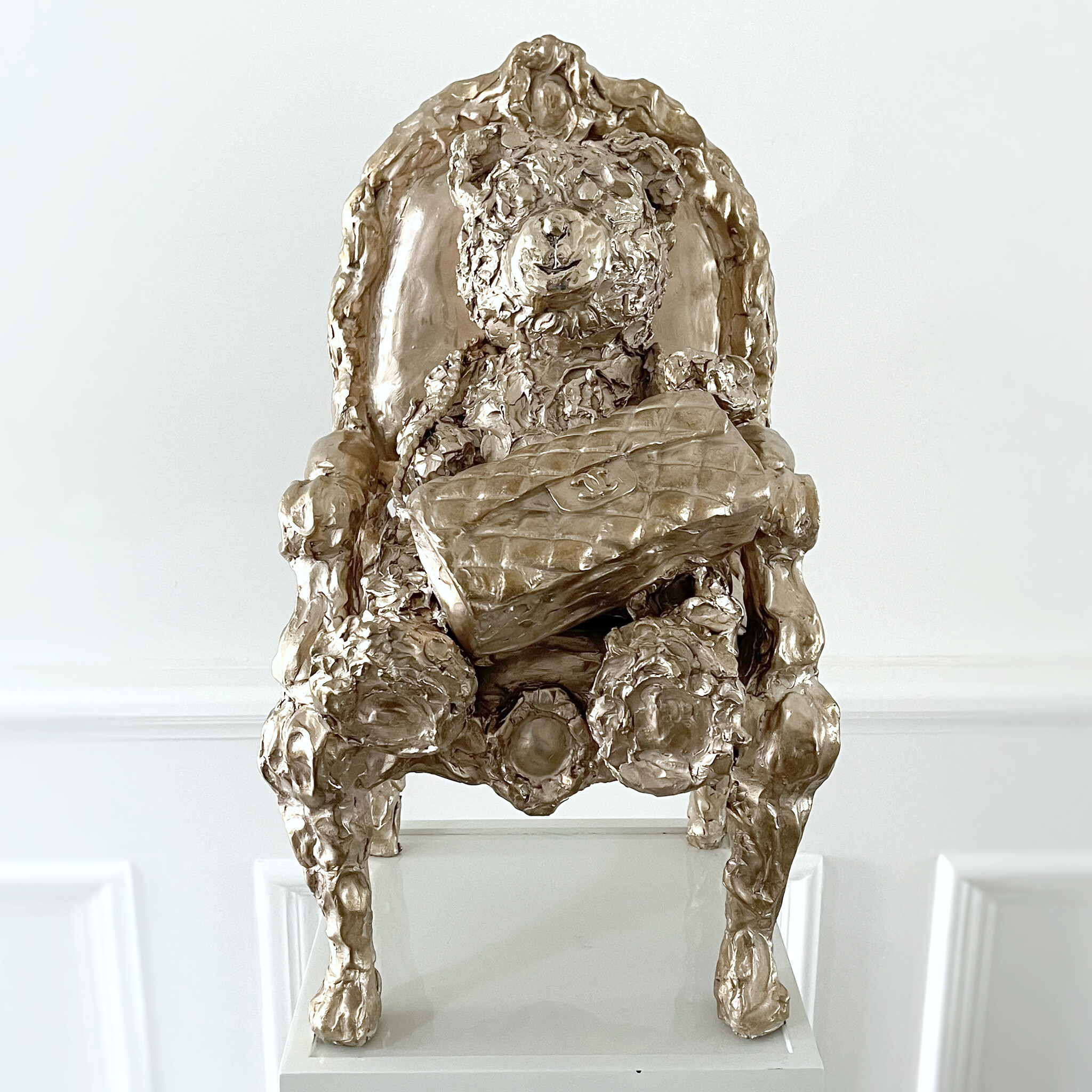 Rick Triest Lady Bobby in Louis XVI Armchair and her Classic Chanel ...