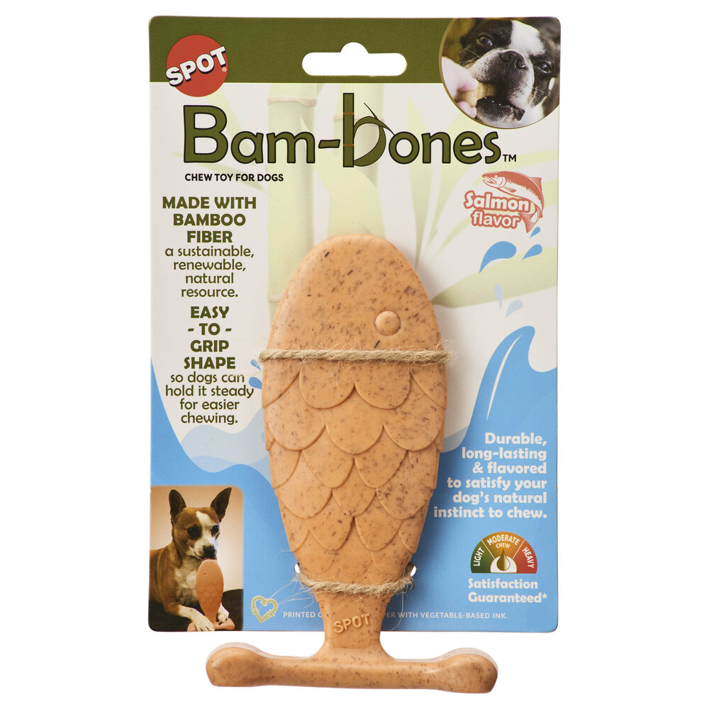 Spot Bam-Bones Chew Toy Fish Salmon Small - Warmako.com