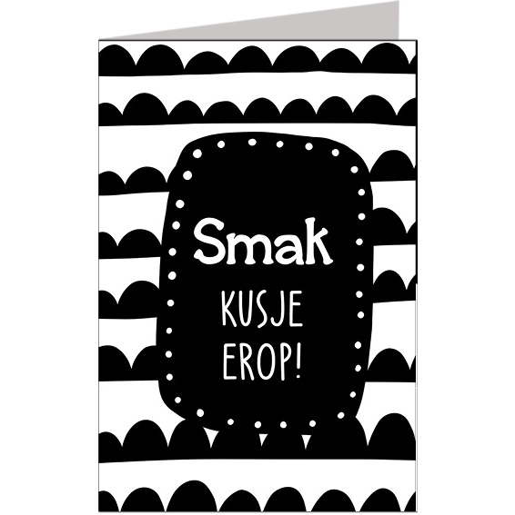 Smak Kusje erop! - Wenskaart Marshmallow - KunstZinnig Kado- en Woonwinkel