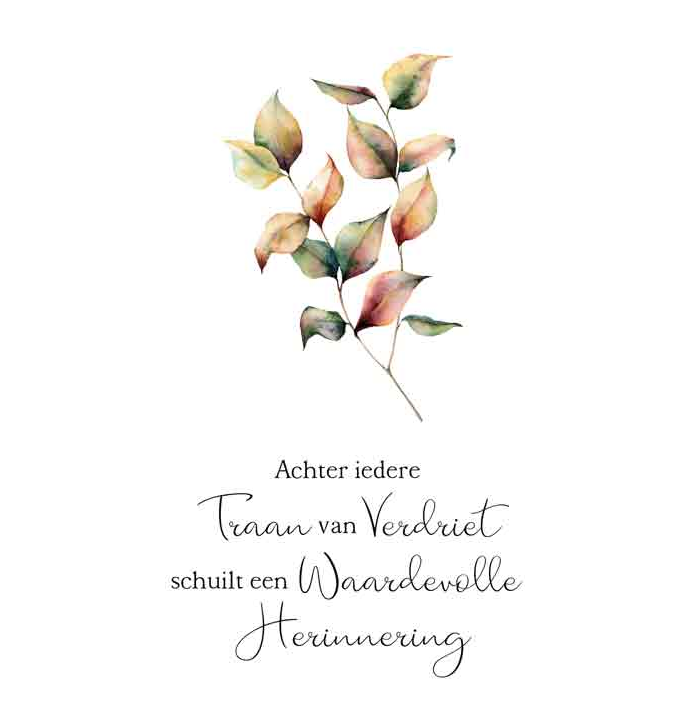 Achter iedere Traan van Verdriet... - Wenskaart Compassion ...